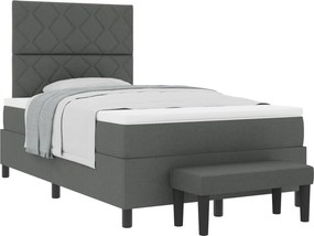 Postel s boxspringem s čelo Tmavě šedá 120 x 190 cm textil 3344129