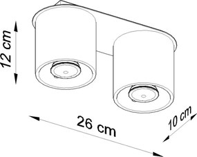 Sollux Lighting Stropní svítidlo ORBIS 2 olivově zelené
