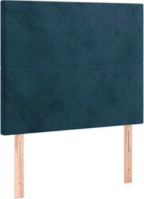 Čelo postele tmavě modré 100x5x118/128 cm sametové 3116098