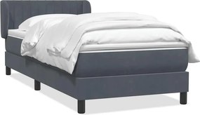 Box spring postel s matrací tmavě šedá 80x220 cm samet 3317716