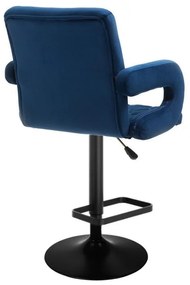 LuxuryForm Barová židle  BOSTON VELUR na černém talíři - modrá
