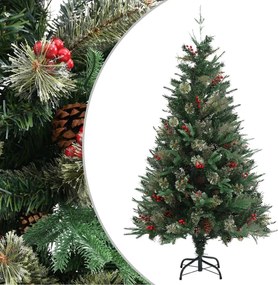 vidaXL Vánoční stromek se šiškami zelený 150 cm PVC a PE [340526]