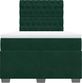 Box spring postel s matrací tmavě zelená 120x190 cm samet 3293167
