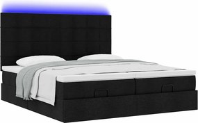 Osmanský rám postele s matrací černá 160x200cm textil 3314536