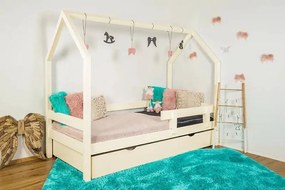 MAXIDO Dětská postel domeček Snílek - jeden šuplík 120x200 Bílá