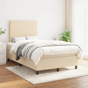 Box spring postel s matrací krémová 120x190 cm textil 3269872