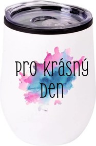 Termohrnek "bowl" - Akvarelový otisk Pro krásný den 2 - bílý