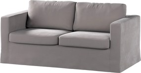 Potah na pohovku IKEA  Karlstad 2-místná , nerozkládací, dlouhý barva šedá látka lesklé, sametová