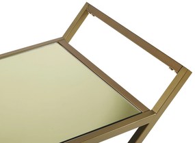 Zrcadlový kuchyňský vozík zlatý IVERA Beliani