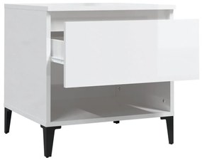 Odkládací stolky 2 ks lesklé bílé 50x46x50 cm kompozitní dřevo - Default Title