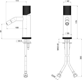 Sapho Ultratap bidetová baterie stojánková bez výpusti matná zlatá UT003TG