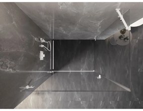 Mexen Lunar-B, výklopný sprchový kout levý 100 x 70 cm, 8mm čiré sklo, bílý profil, 832-100-070-20-00-L