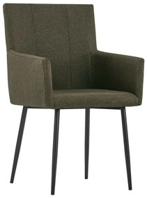 Jídelní židle s područkami 4 ks hnědé textil,  279698