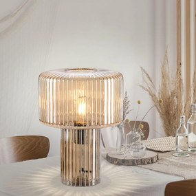 Designová stolní lampa jantarové sklo - Andro