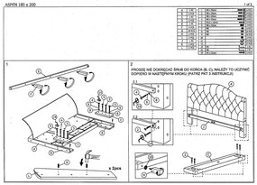 Šedá čalouněná postel ASPEN VELVET 180 x 200 cm