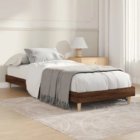 Rám postele hnědý dub 75 x 190 cm kompozitní dřevo - Default Title