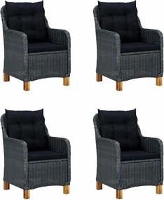 5dílný zahradní jídelní set tmavě šedý 3068789