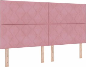 Postel s boxspringem s čelo Růžová 180 x 200 cm samet 3345028