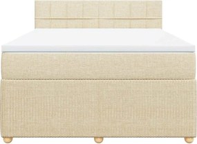 Box spring postel s matrací krémová 140x200 cm textil 3289784