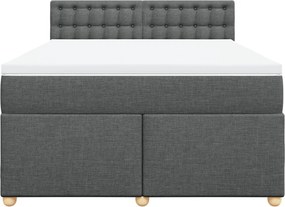 Box spring postel s matrací tmavě šedá 160x200 cm textil 3289046