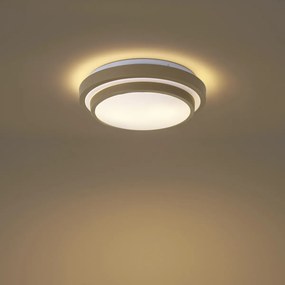 Moderní stropní svítidlo taupe s bílou 34cm IP44 - Walden