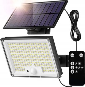 Solární Lampa 300 W S Odděleným Panelem A Dálkovým Ovládáním Se Senzorem Soumraku Pohybu