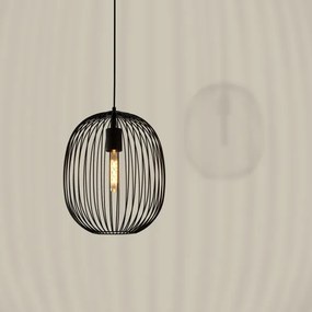 Lustr na lanku OVELLA 1xE27/15W/230V pr. 34 cm černá