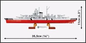 COBI 4854 Battleship Bismarck / Stavebnice / 590 kostek / 1:700 / od 8