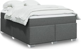 vidaXL Box spring postel s matrací 140x200 cm textil [3285137] Barva: Tmavě šedá