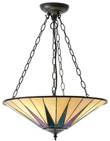 Endon 70754 - Lustr na řetězu Tiffany DARK STAR 3xE27/60W/230V pr. 49 cm