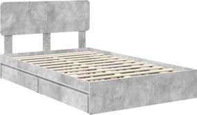 Postel s úložným prostorem s čelo Betonově šedá 150 x 200 cm 3412265
