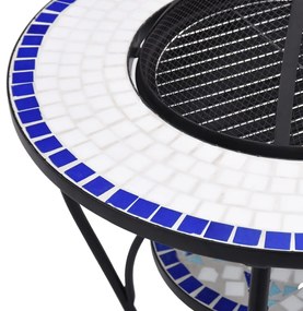 Mozaikový stolek s ohništěm modrý a bílý 68 cm keramika,  46724 HangarStore.cz