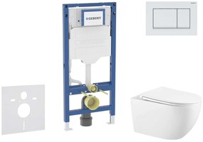 Geberit Duofix - Set předstěnové instalace, klozetu Gaia a sedátka softclose, tlačítko Sigma20, bílá/bílá mat SANI11CA3142B