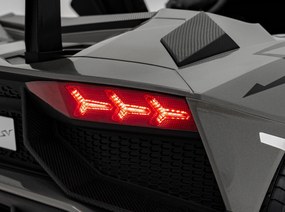 Ramiz Elektrické auto Lamborghini Aventador SV pro 2 děti Šedé + Bezkartáčový motor + Nafukovací kola + LED audio