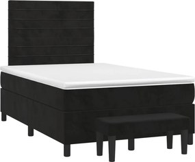 Box spring postel s matrací černá 120 x 200 cm samet 3137895