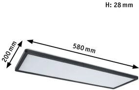 Paulmann 71017 Atria Shine, černé stropní svítidlo s korónou, 22W LED 4000K tříkrokové stmívání, 58x20cm