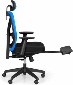 Kancelářská židle LEGS s výsuvnou opěrkou nohou, modrá