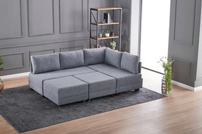 Designová rohová sedačka Ramesha 280 cm šedá - pravá