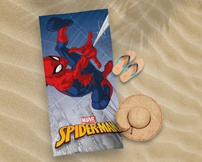Detexpol Plážový ručník/osuška 70x140 cm Spiderman modrý