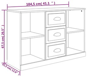 Příborník černý 104,5 x 35,5 x 67,5 cm kompozitní dřevo - Default Title