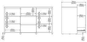 Tvilum Komoda Nerea 318 jackson hickory/bílý lesk