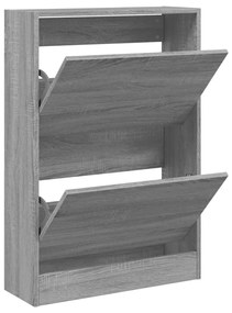 vidaXL Botník šedý sonoma 60 x 21 x 87,5 cm kompozitní dřevo