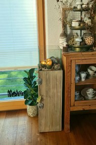 Dekorativní svícen/sloup CANDELA, dřevo, výška 100 cm, hnědý