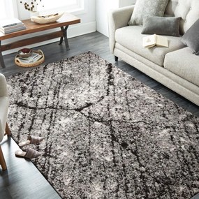 Moderní koberec s motivem mramoru hnědé barvy Šířka: 60 cm | Délka: 100 cm