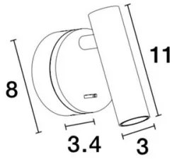 Nástěnné LED svítidlo NOVA LUCE CLIP 3W 3000K bílé s vypínačem 9030201