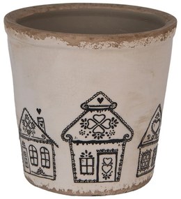 Květináč s perníkovými chaloupkami Gingerbread Bliss L - Ø 17*16 cm