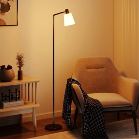 HOMCOM LED stojací lampa do obývacího pokoje, stojací lampa s 350° otočnou hlavou, stojací lampa s barevnými teplotami 3000K/4000K/6500K, černá