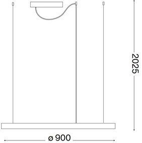 Ideal Lux - LED Stm lustr na lanku ORACLE S LED/42W/230V 4000K pr. 90 cm černá