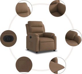Elektrické polohovací křeslo hnědé textil 3204960
