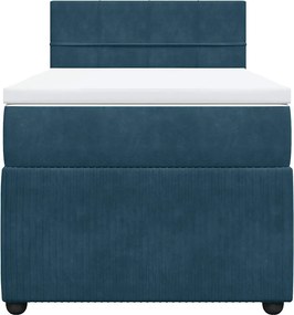 Box spring postel s matrací modrá 90 x 190 cm samet 3289930